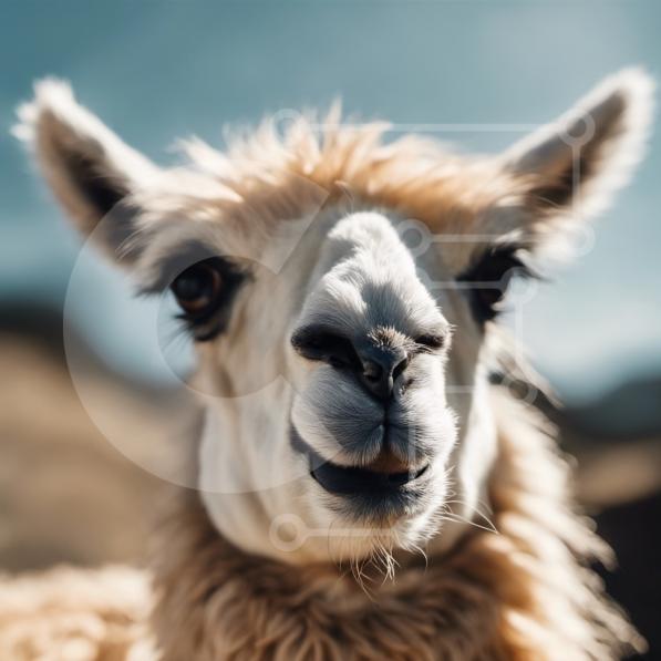Close-up View of Llama's Face stock photo | Creative Fabrica