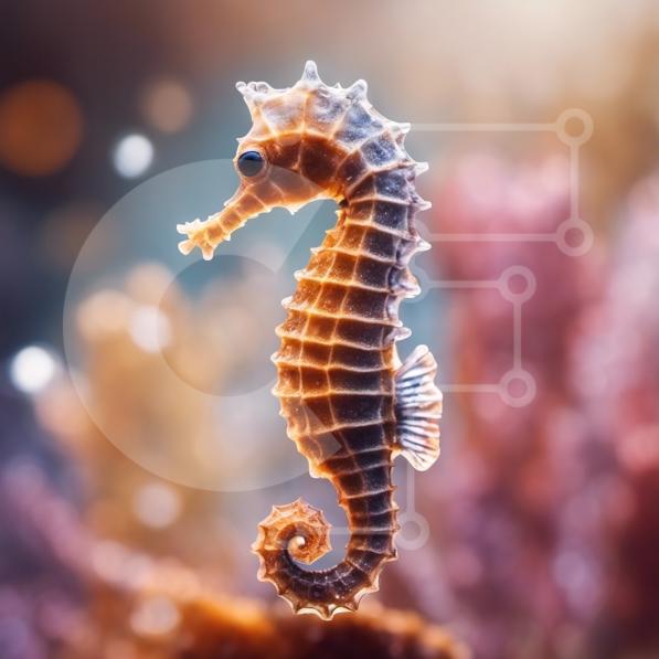 Seahorse in Coral Reef stock photo | Creative Fabrica