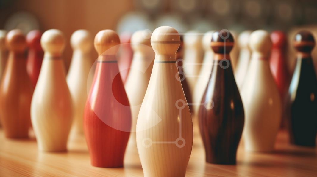 Colorful Bowling Pins for Fun and Entertainment stock photo | Creative ...