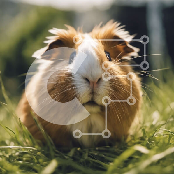 Adorable Guinea Pig Sitting in a Lush Green Field stock photo ...