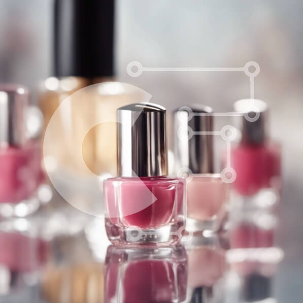 Assortiment de flacons de vernis à ongles roses sur une surface ...