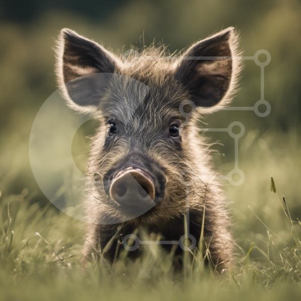 Adorable Wild Boar in Natural Habitat stock photo | Creative Fabrica