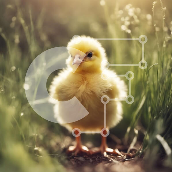Download Small yellow chick in a field of tall green grass Stockphotos ...