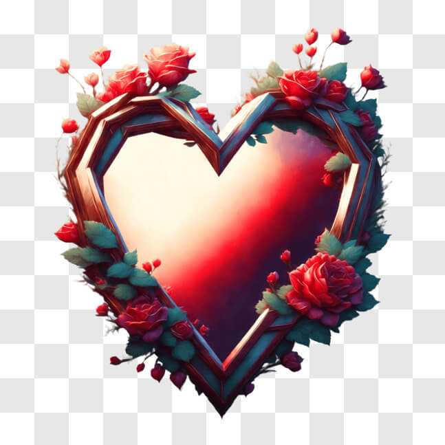 Download Rood Rozen Hart Frame PNGs online op Creative Fabrica