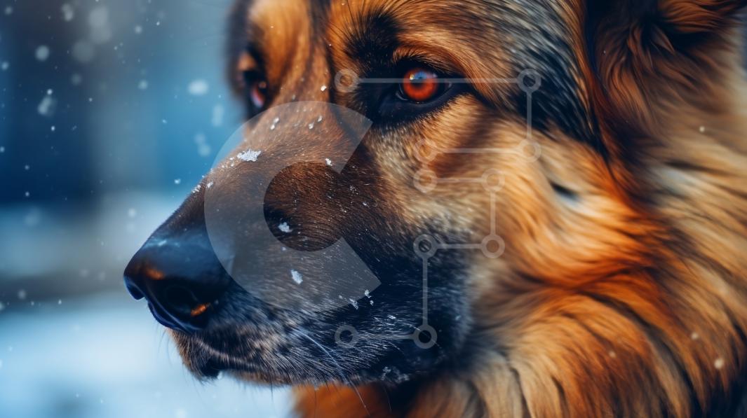 Close-up View of a German Shepherd Dog's Face stock photo | Creative ...