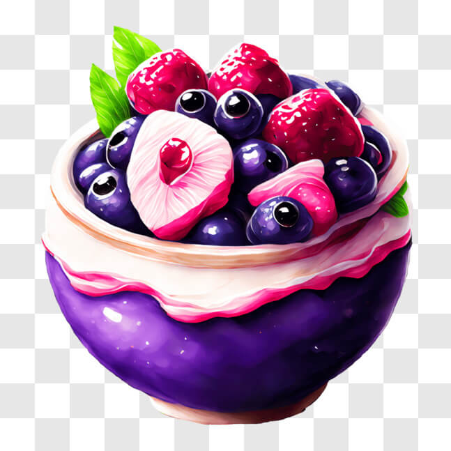 Download Bowl of Fruit with Blueberries, Raspberries, and Strawberries ...