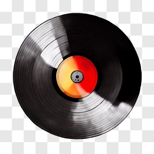 Download Red Vinyl Record with Black and White Outer Ring PNG Online ...