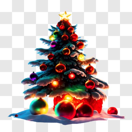 Download Festive Christmas Tree with Purple Decorations PNG Online ...