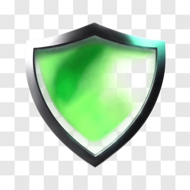 Download Green Shield with Silver Border - Symbol of Protection or ...