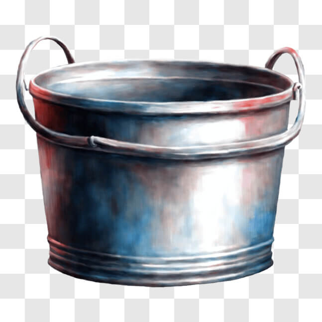 Download Shiny Silver Metal Bucket with Lid PNGs Online - Creative Fabrica