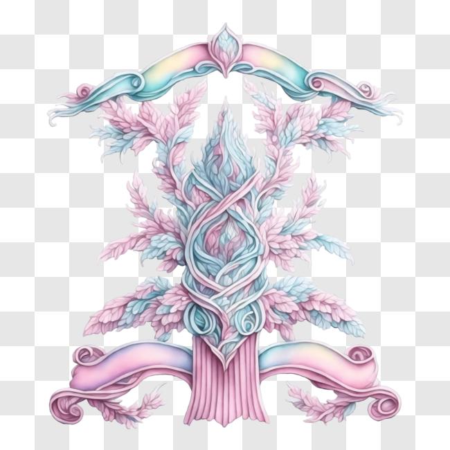 Download Ornate Letter T Decorative Design in Pink and Blue PNG Online ...