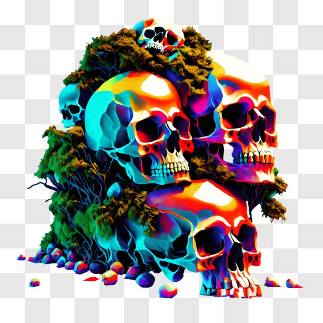 Download Stack of Skulls in Different Materials and Shapes PNG Online ...