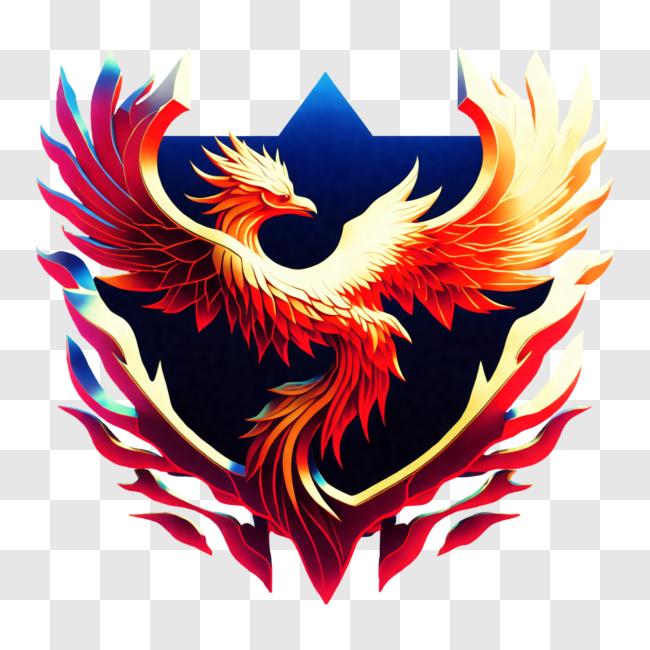 Download Stylized Phoenix with Vibrant Colors PNG Online - Creative Fabrica