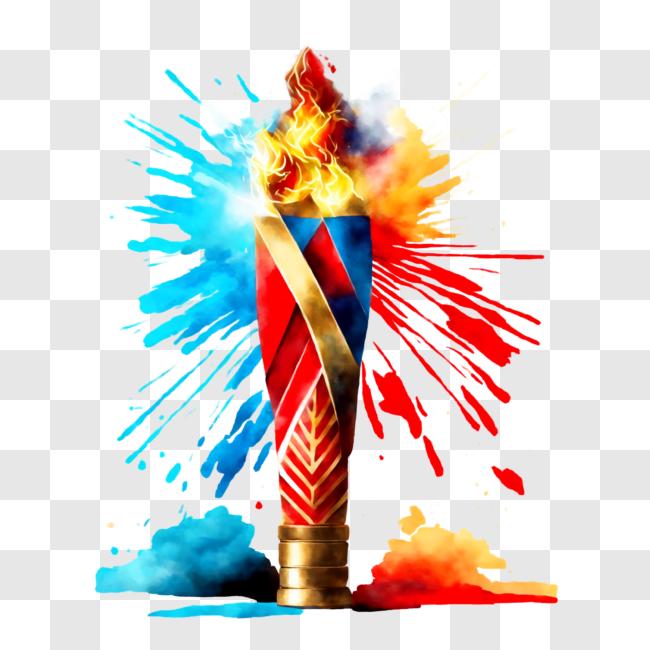 Download Colorful Olympic Torch with Splashes of Paint PNG Online ...