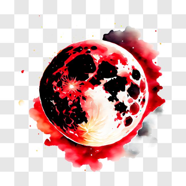 Download Mysterious Stylized Full Moon with Celestial Objects PNG ...