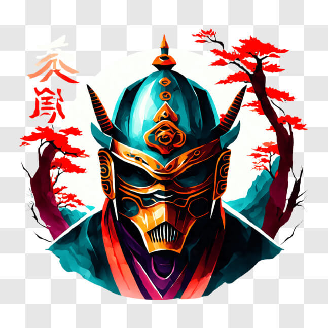 Download Stylized Samurai Warrior with Sword and Helmet PNGs Online ...
