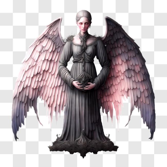 Descarga Ángel Gótico Oscuro con Cráneo PNG En Línea - Creative Fabrica