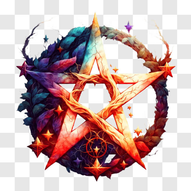 Download Mystical Pentagram surrounded by Nature PNGs Online - Creative ...