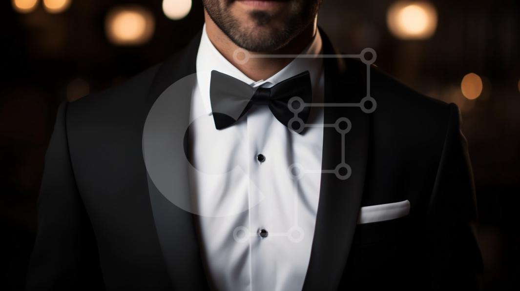 Elegant Man in Black Tuxedo stock photo | Creative Fabrica