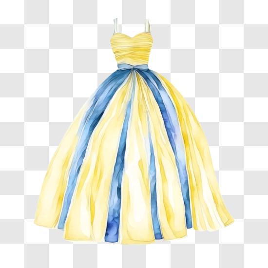 Download Blue Prom Dress with Strapless Neckline and High-Low Hem PNG ...