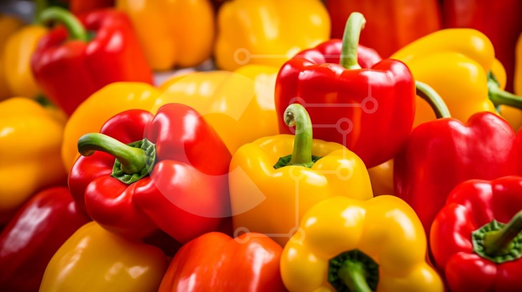 Colorful Bell Peppers Arranged in a Pyramid Shape stock photo ...