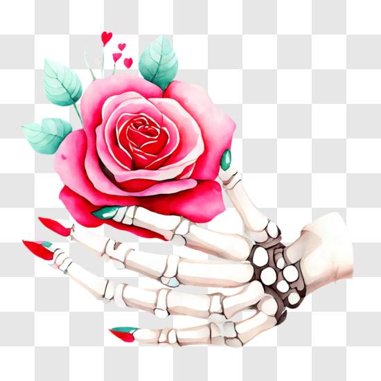 Skeleton Hand Holding Rose PNG - Download Free & Premium Transparent ...