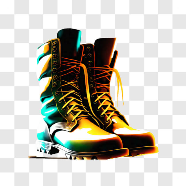 Download Military Boots with Laces and Tread Pattern PNGs Online ...