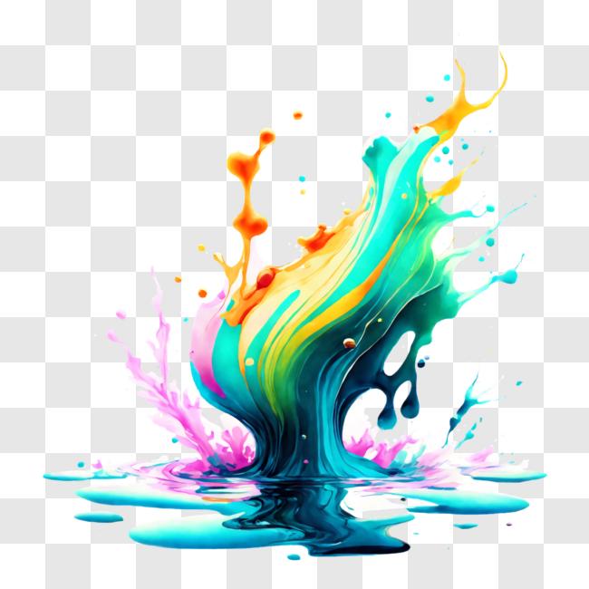 Download Colorful Paint Splash in the Shape of a Drop PNG Online ...