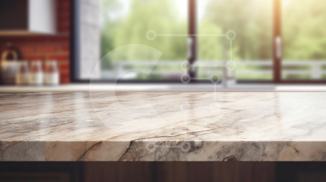 Elegant Marble Kitchen Countertop stock photo | Creative Fabrica
