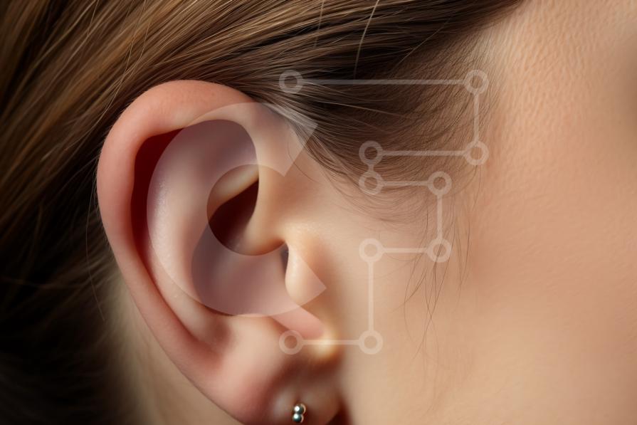 Close-up of Woman's Ear with Diamond Stud Earring stock photo ...
