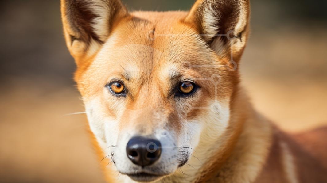 Close-up View of a Red Dingo's Face stock photo | Creative Fabrica