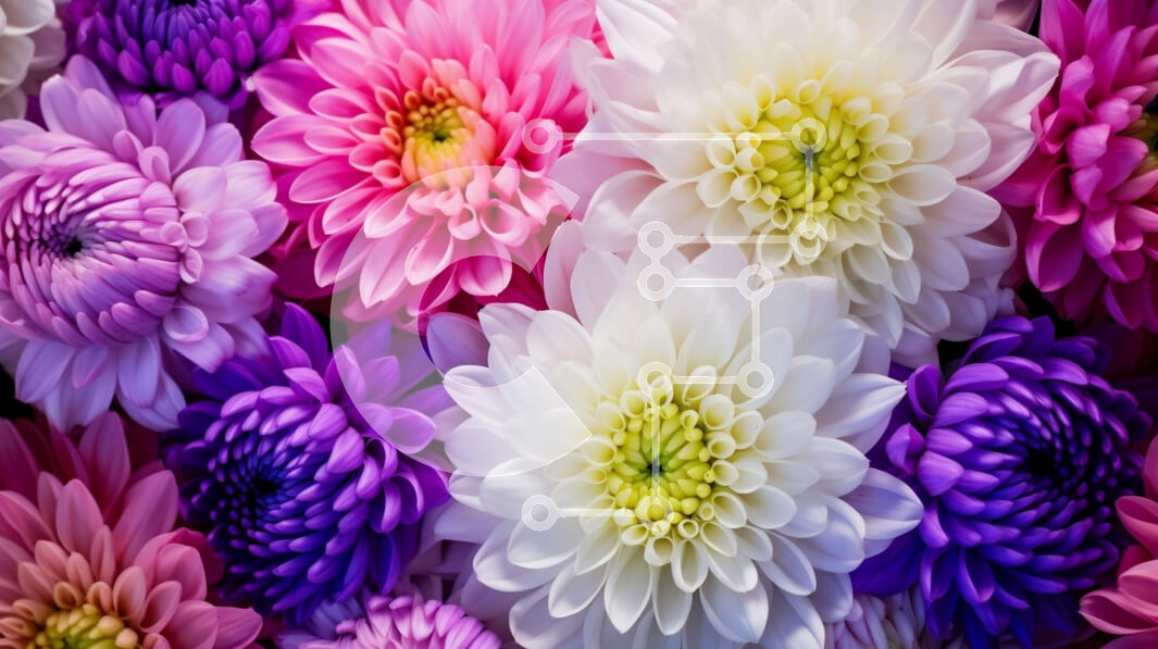 Download Close-up View of Colorful Flowers in Circular Arrangement ...