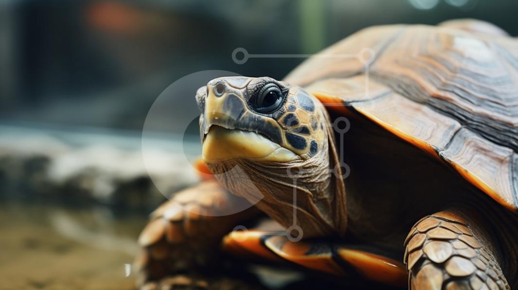 Close-Up View of a Turtle's Head and Neck stock photo | Creative Fabrica