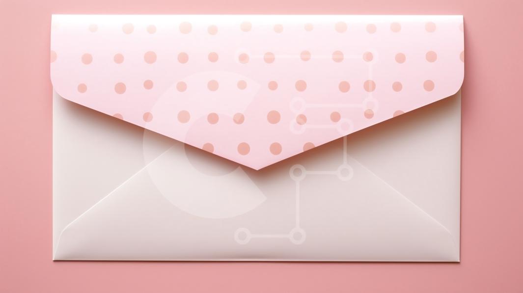 White Envelope with Pink Polka Dot Pattern | Stock Photo stock photo ...