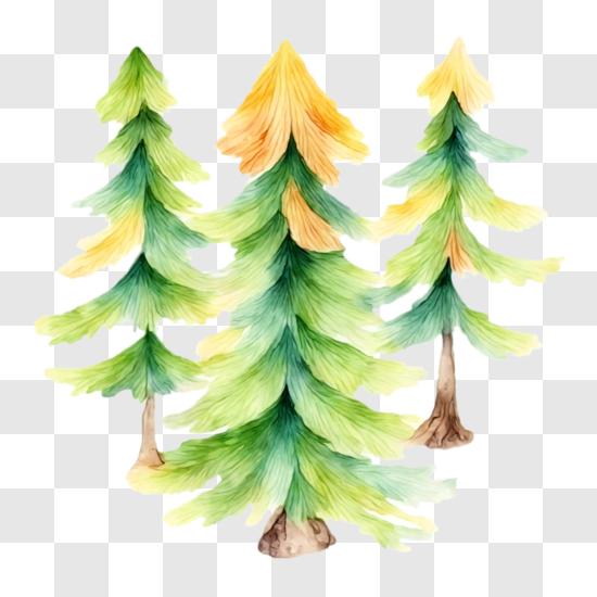 Three Pine Trees Clip Art