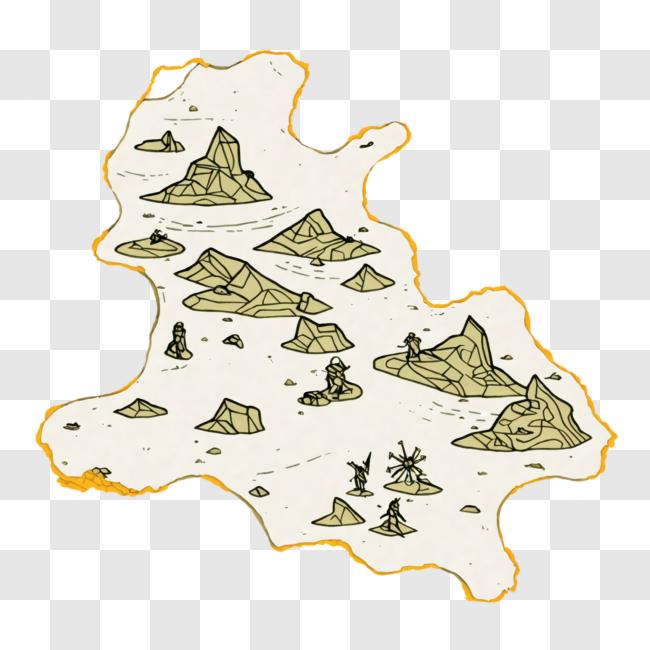 Download Map of an Island with Landmarks and Harbor PNG Online ...