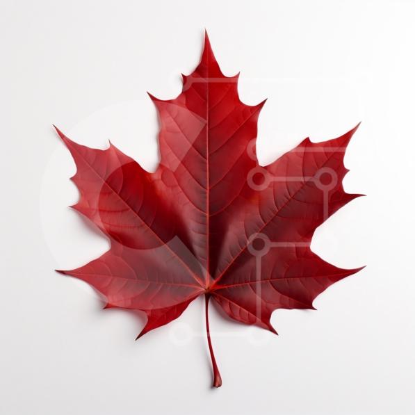 Beautiful Red Maple Leaf on a Clean White Background stock photo ...