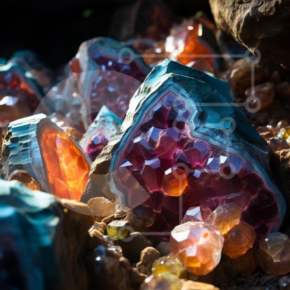 Vibrant Crystals in Various Shapes and Colors stock photo | Creative ...