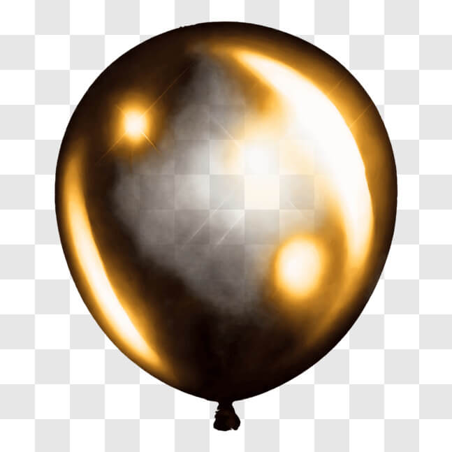 Download Gold Balloon with Shiny Surface PNGs Online - Creative Fabrica