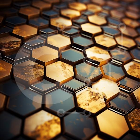 Intricate Honeycomb Pattern in Gold and Brown stock photo | Creative ...