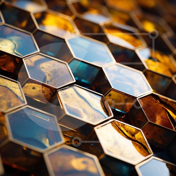 Hexagonal Honeycomb Pattern in Shades of Gold and Brown stock photo ...