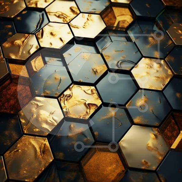 Abstract Honeycomb Pattern in Shades of Gold and Black stock photo ...