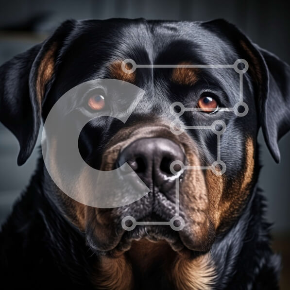 Download Close-up of a Rottweiler Dog's Face Stockphotos Online ...