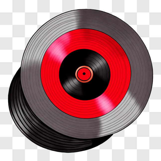 Download Red and Black Vinyl Record with ImageContent Label PNGs Online ...