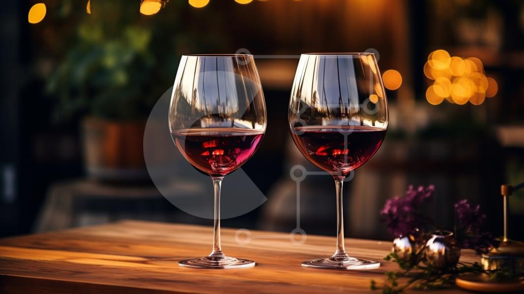 Verres à vin avec du vin rouge sur une table en bois photo stock ...