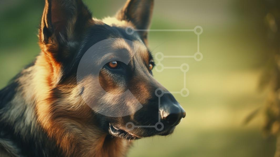 Close-up of German Shepherd's Face stock photo | Creative Fabrica