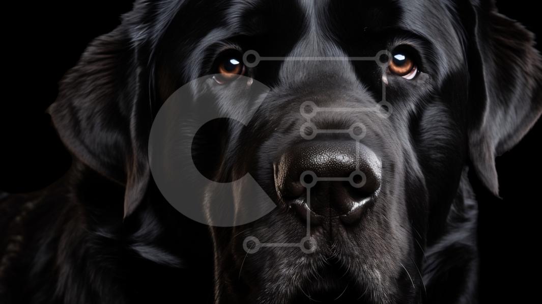 Serious Black Labrador Retriever Dog stock photo | Creative Fabrica