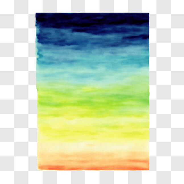 Download Watercolor painting of a rainbow-colored sky with clouds PNGs ...