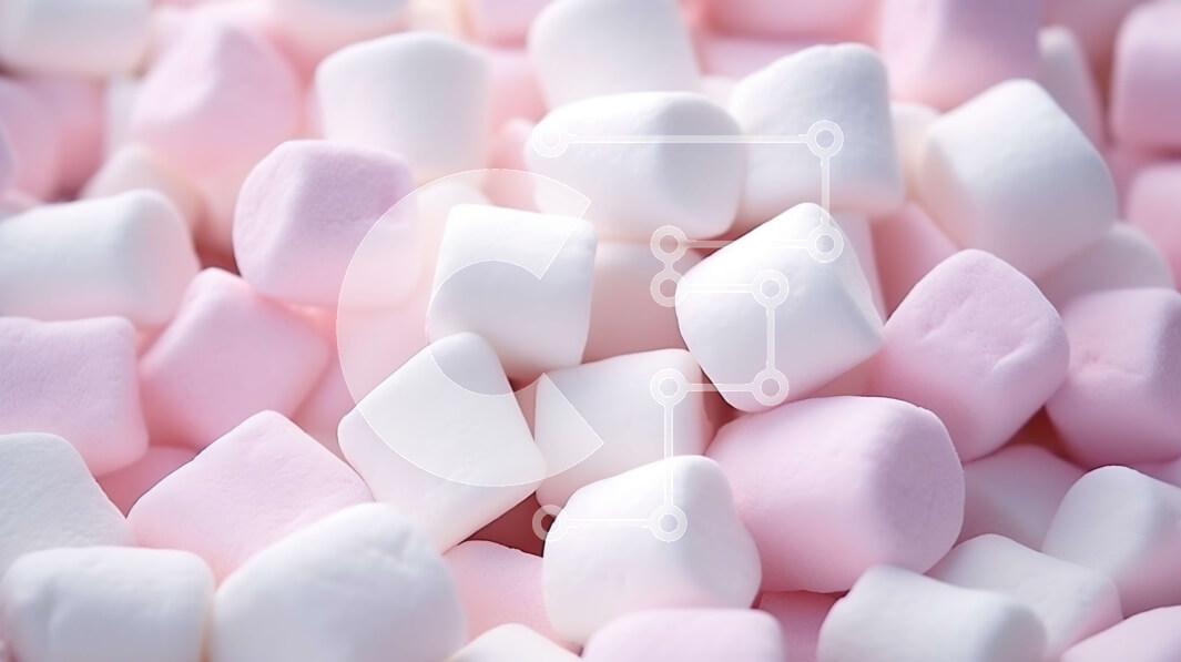 Close-Up View of White and Pink Marshmallows stock photo | Creative Fabrica