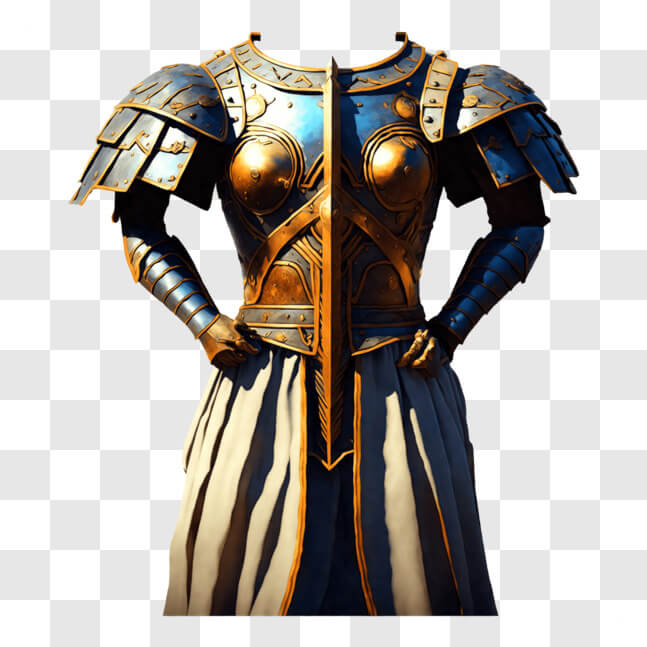 Download Blue and Gold Medieval Armor with Helmet, Breastplate ...
